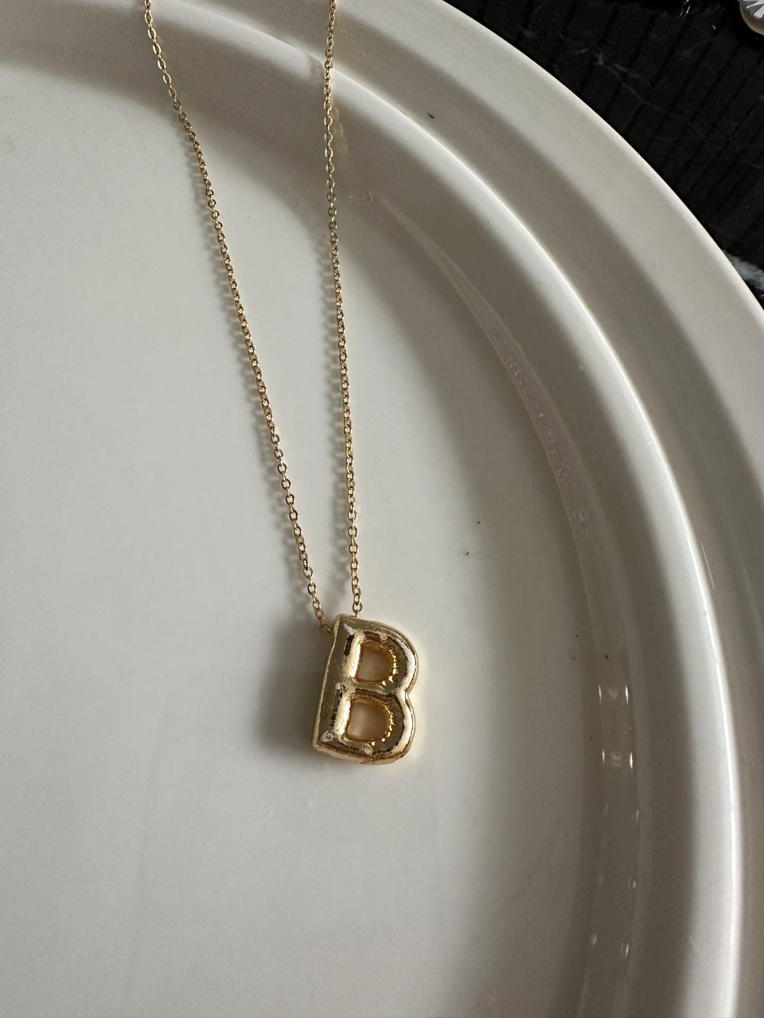 Gold B Harf Kolye I Chamakh Butik Online Alışveriş