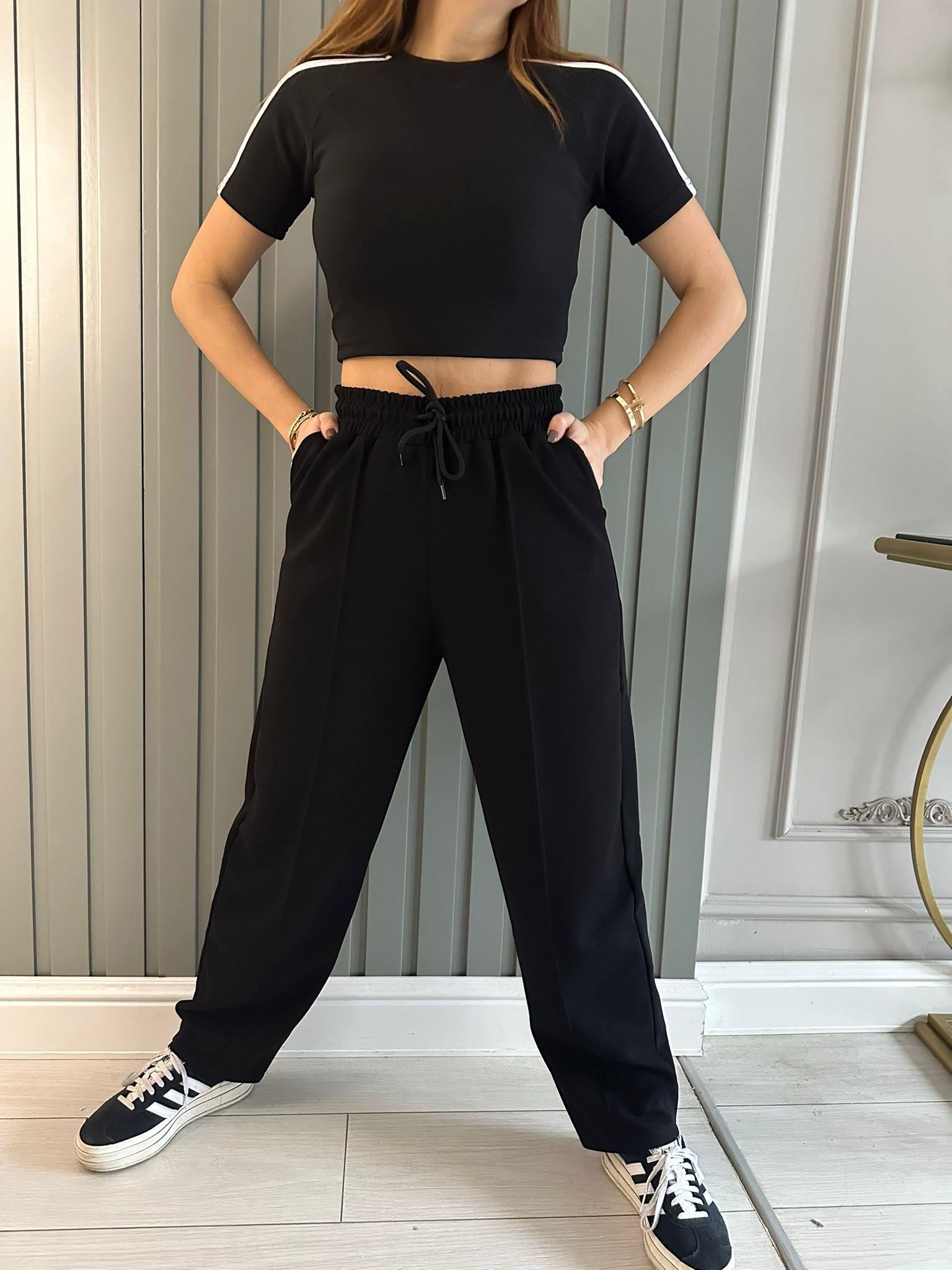 Siyah Modal Şalvar Pantolon I Chamakh Butik Online Alışveriş