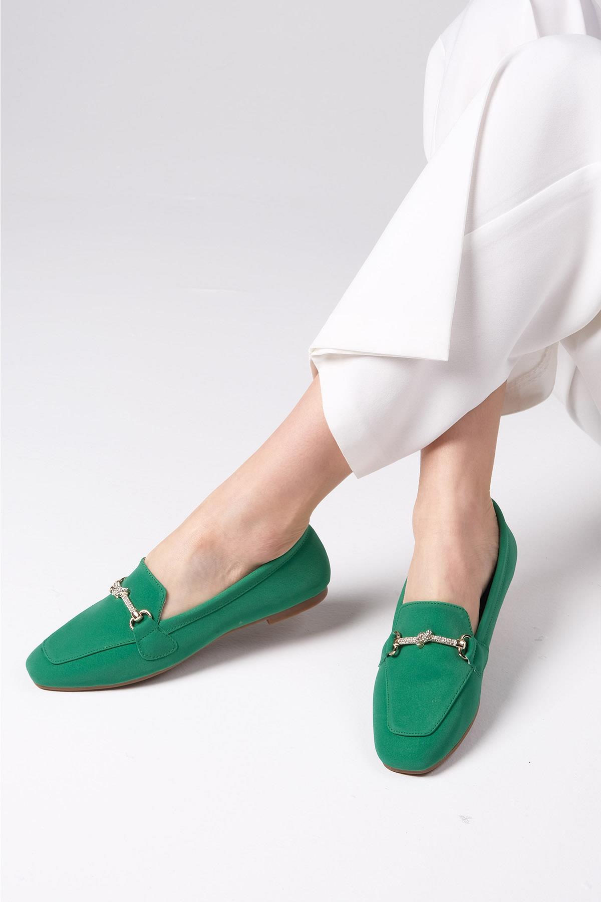 Marisol Yeşil Renk Loafer