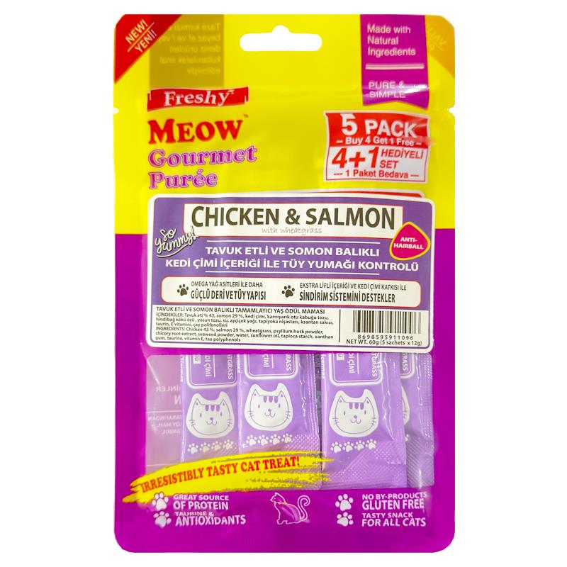 Freshy Meow Tavuklu Ve Somonlu Krema Kedi Ödülü 4+1 Ad