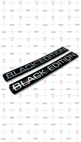 Black Edition Gümüş Siyah 3D logo sticker 2 adet