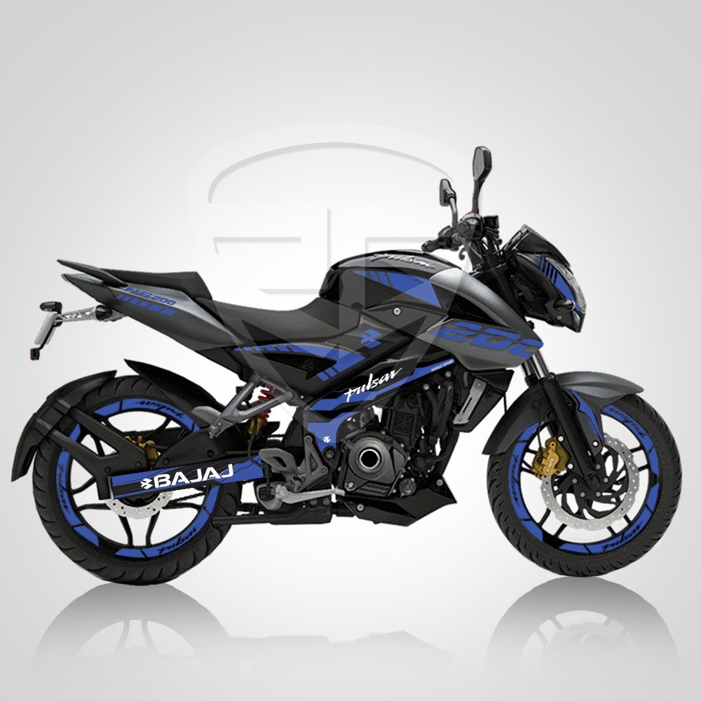Bajaj Pulsar 200 NS Full Sticker Set Custom Mavi