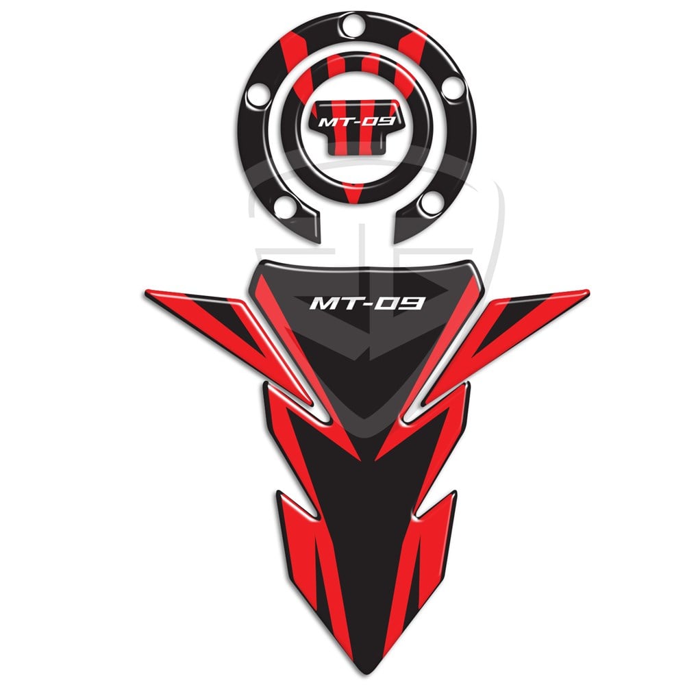 Yamaha MT 09 Tank Pad Depo Kapak Pad Kırmızı Siyah