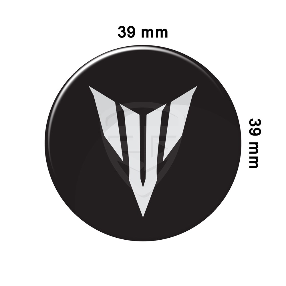 Yamaha MT Logo 8'li Koruma Takozu 3D Sticker Etiket Siyah Gümüş