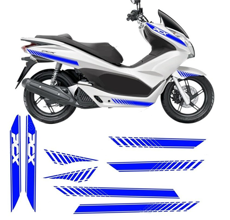 PCX STİCKER SETİ KOMPLE REFLEKTÖRLÜ MAVİ RENK