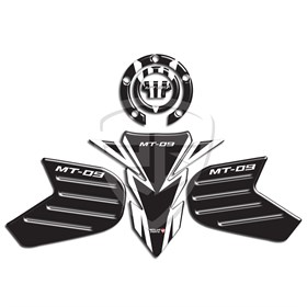 Yamaha MT 09 Tank Pad Depo Kapak Pad Yan Pad Komple Set Beyaz Siyah