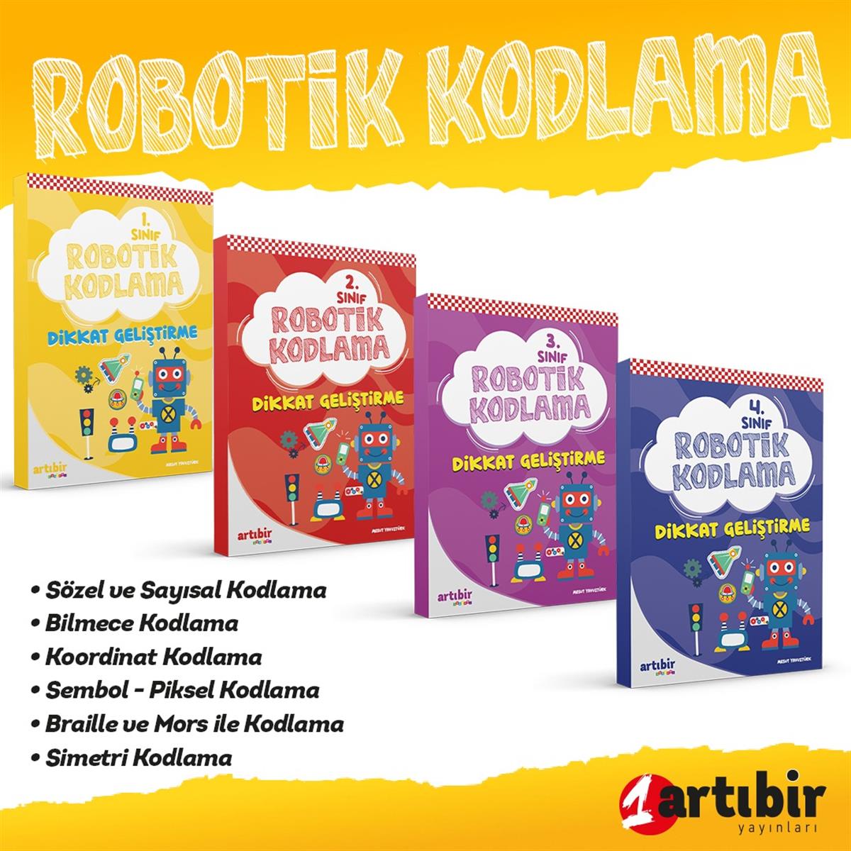 1 Sınıf Robotik Kodlama (Dikkat Geliştirme)---(Sözel ve Sayısal,Bilmece,Bulmaca,Renk,Sembol Kodlama)