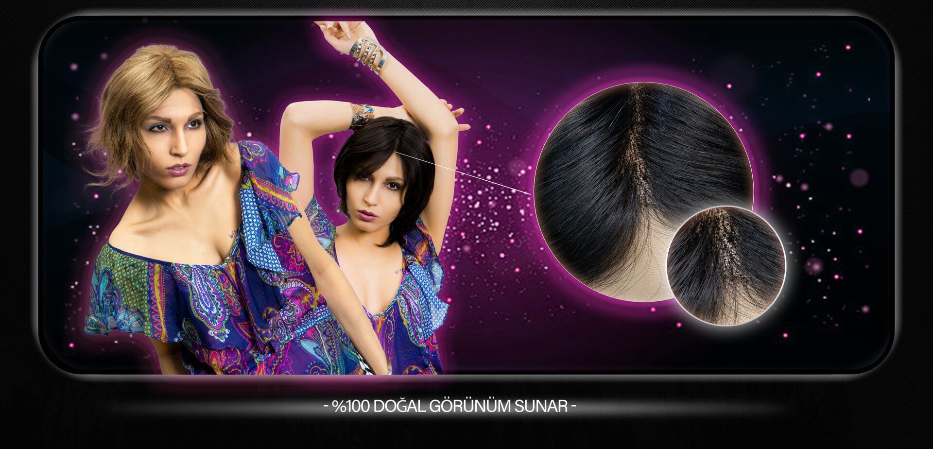 Messy Bob Siyah Tül Kadın Medikal Peruk – Gerçek Görünümlü Orta Boy Peruk