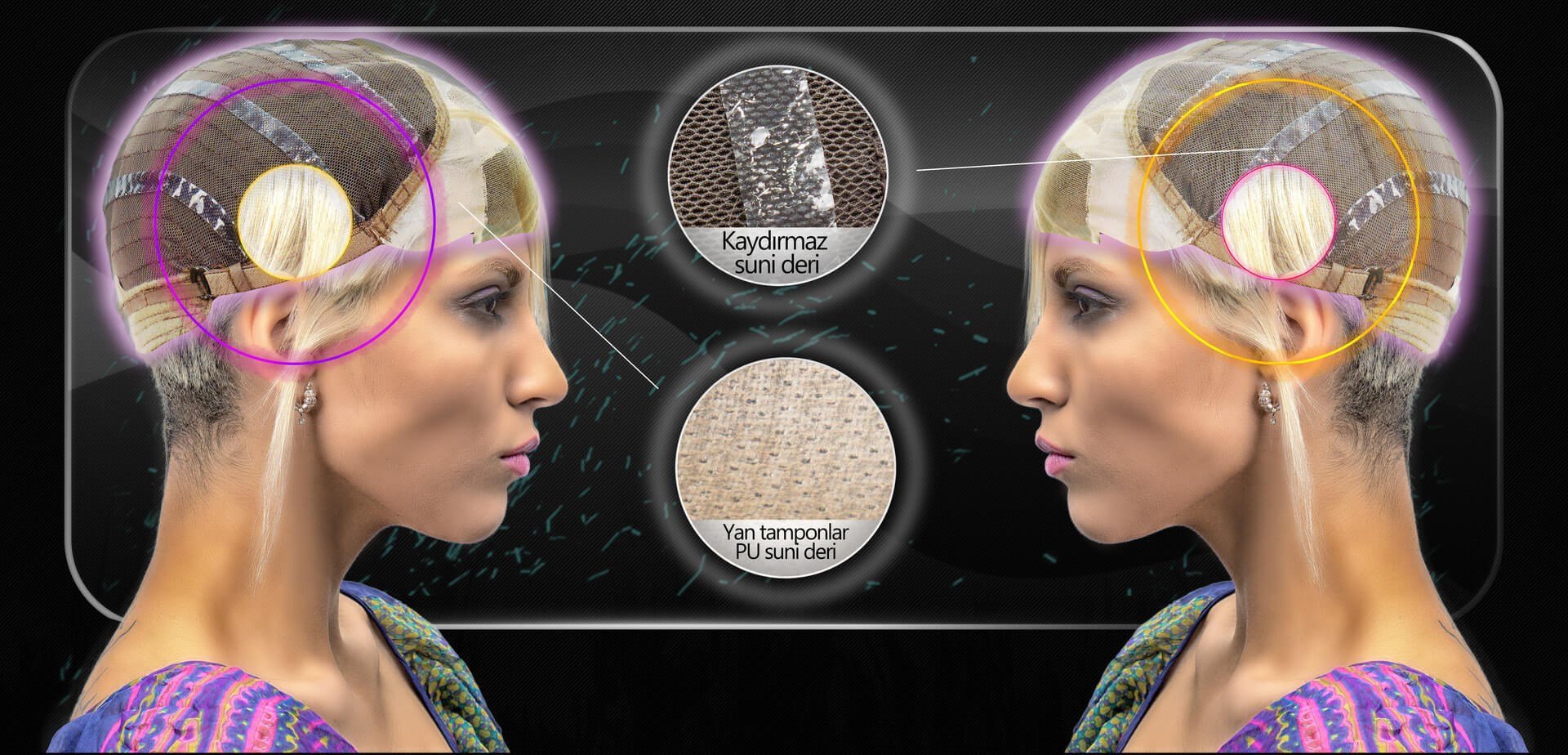 Messy Bob Siyah Tül Kadın Medikal Peruk – Gerçek Görünümlü Orta Boy Peruk