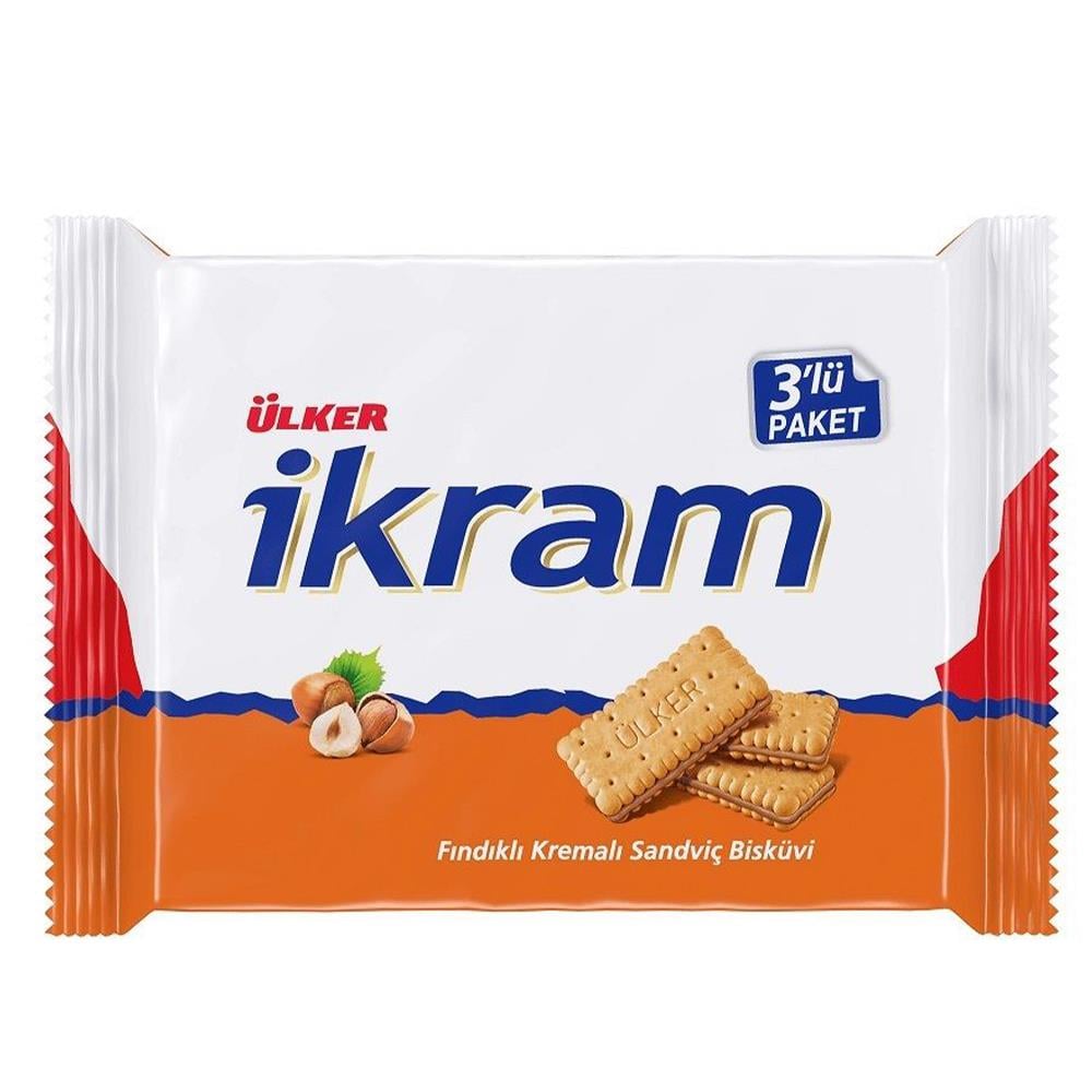 ÜLKER İKRAM KREMALI BİSKÜVİ FINDIKLI 84 GR *3 252 GR