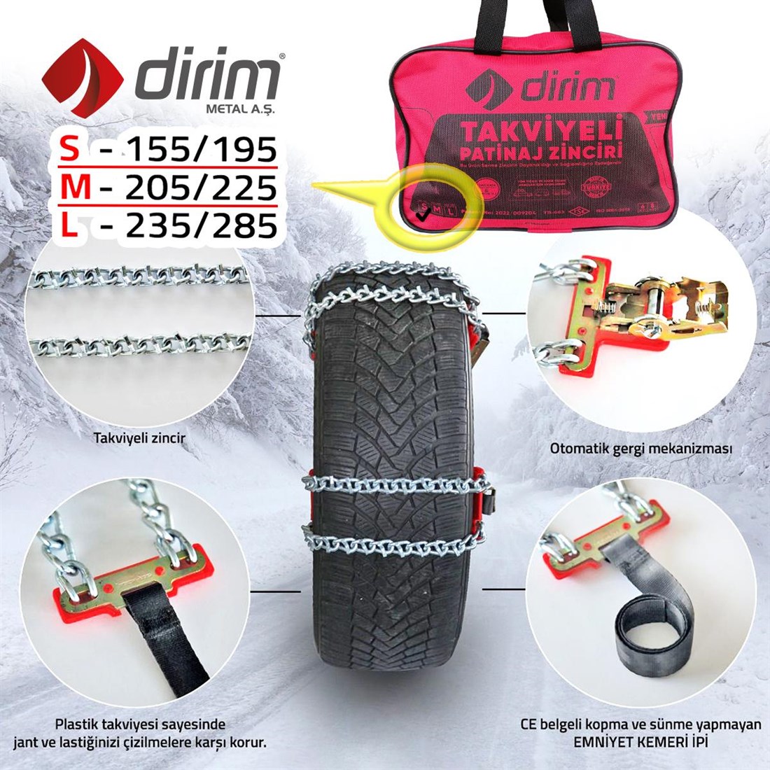Dirim Kar Zinciri SMALL KZ101 - 6 Adet