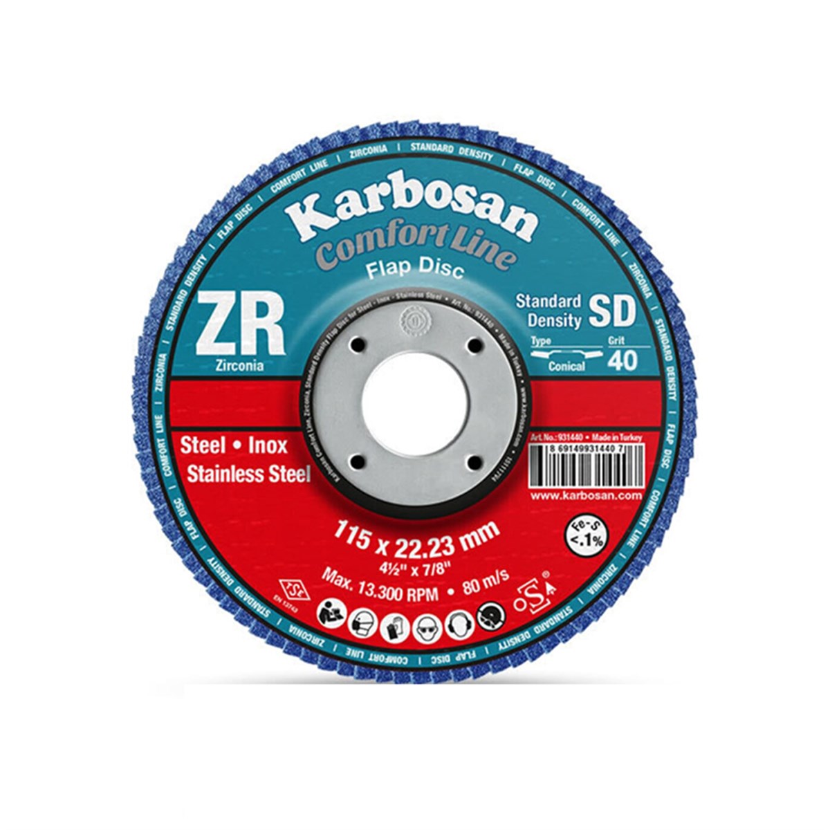 Karbosan Premium 115 Flap Disk Zr 40 - 983450 - 7Kat Karbosan Premium 115 Flap Disk Zr 40 - 983450 - 7Kat