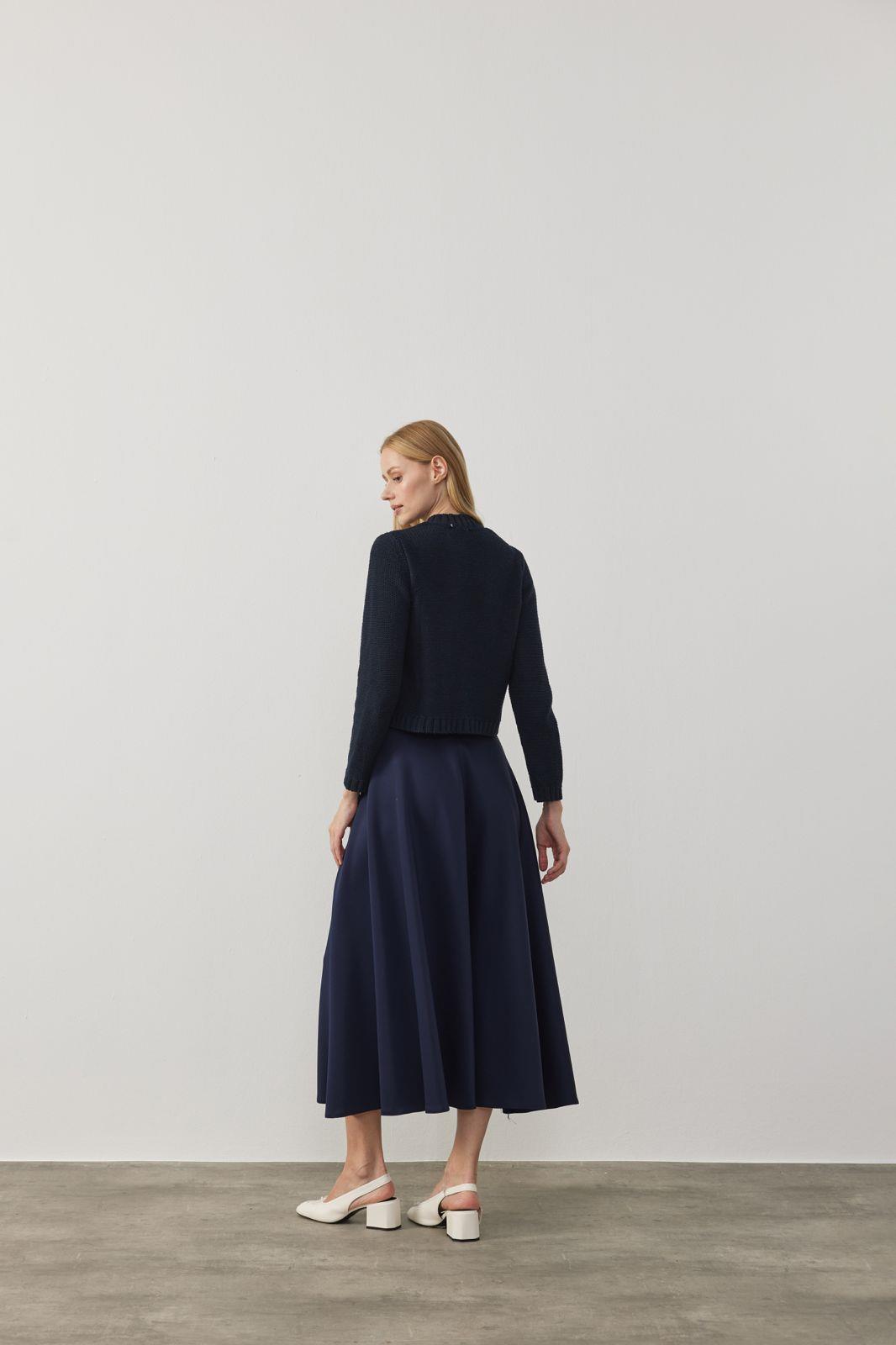 Karen Metal Düğmeli Cepli Hırka- Lacivert