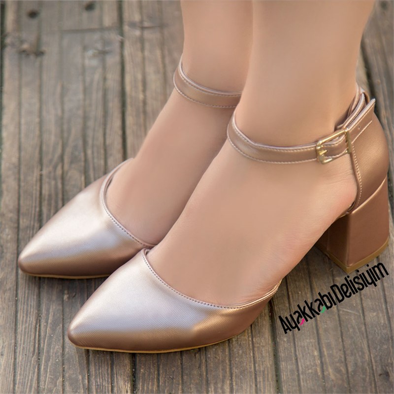 Anagar Rose Kalın Topuklu Babet