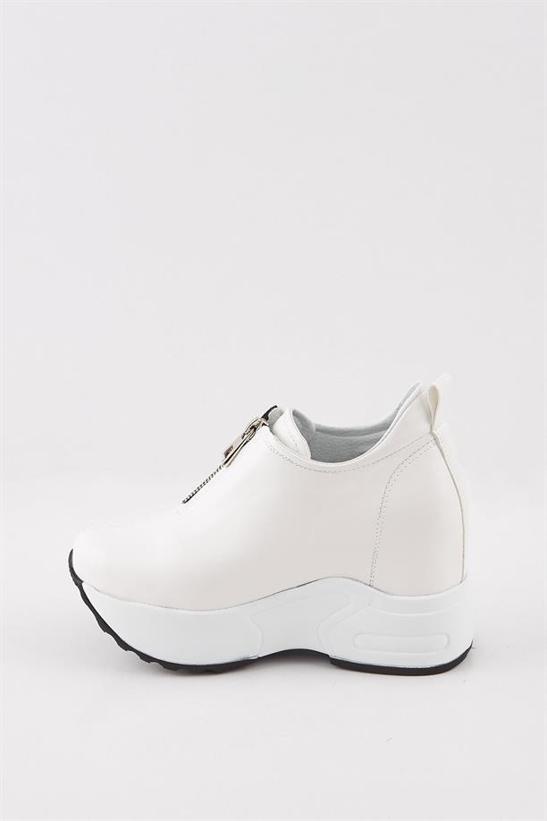 Persin Beyaz Gizli Topuklu Spor Ayakkabı