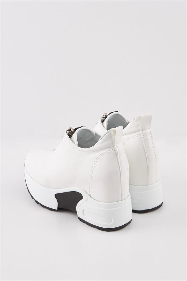 Persin Beyaz Gizli Topuklu Spor Ayakkabı