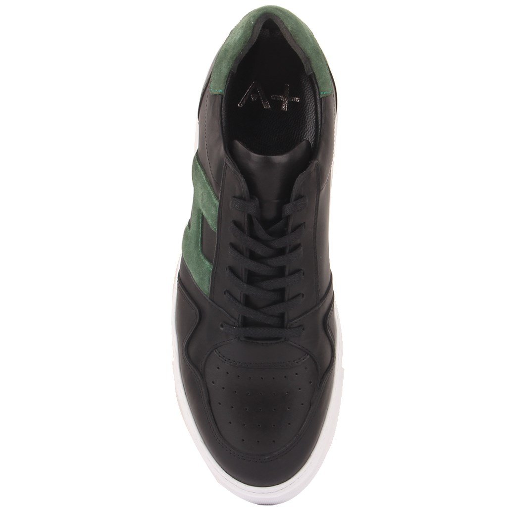 Sail Lakers - Siyah Deri, Yeşil Süet Bağcıklı Erkek Sneaker 101-7027 ...