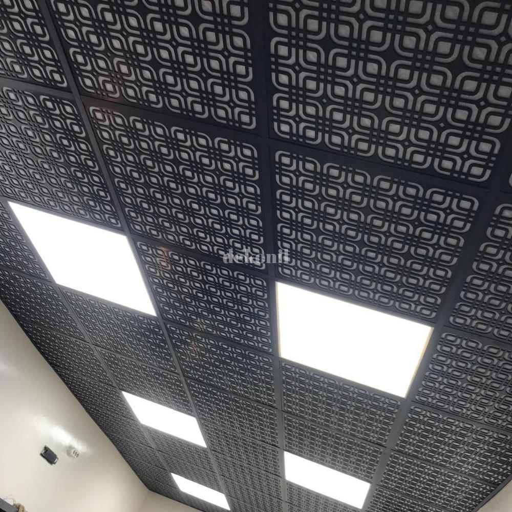 Moderna Black PVC Ceiling Panel 60*60 cm l Dekonil