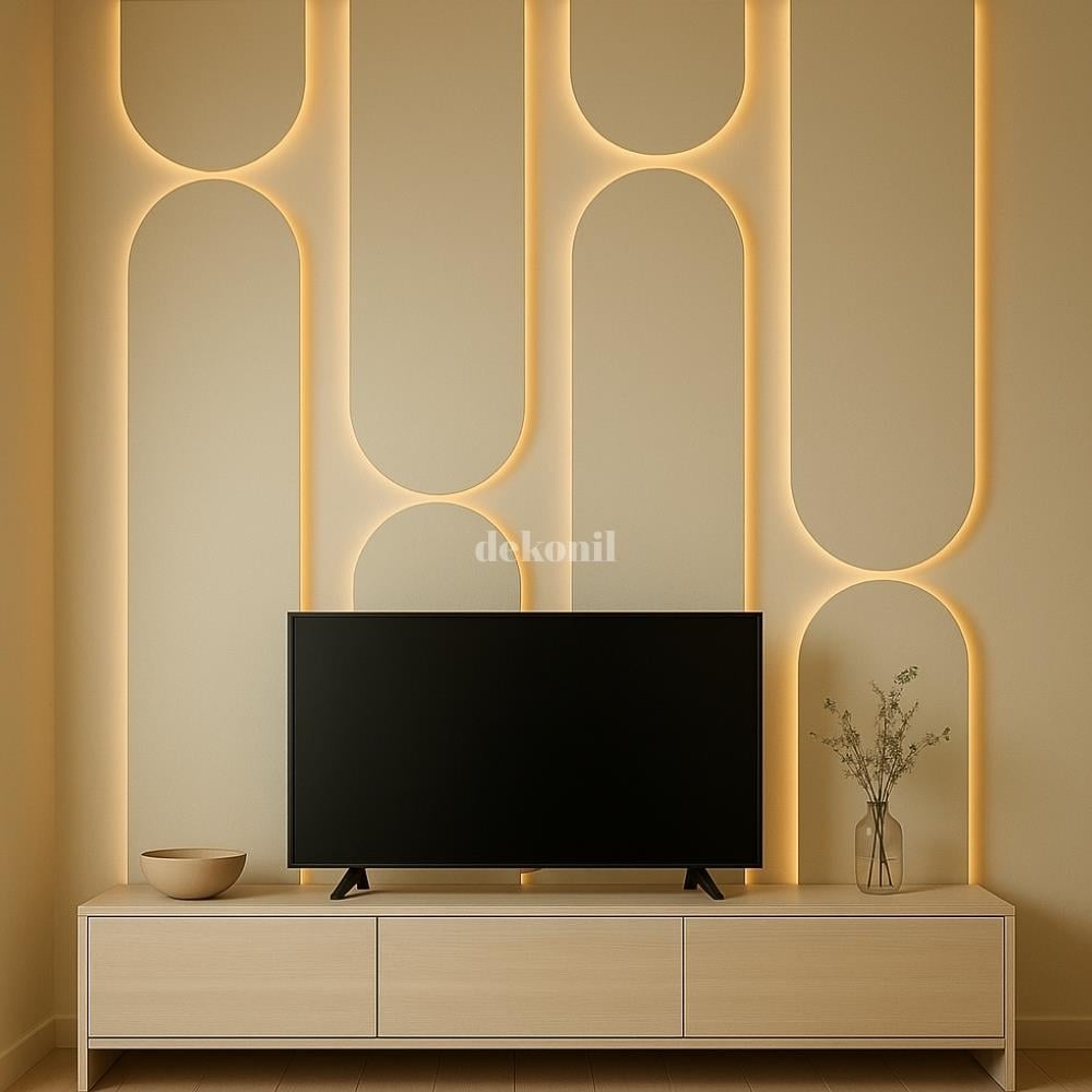 Pinterest MDF Yarım Oval Duvar Paneli 36*88 cm | Dekonil