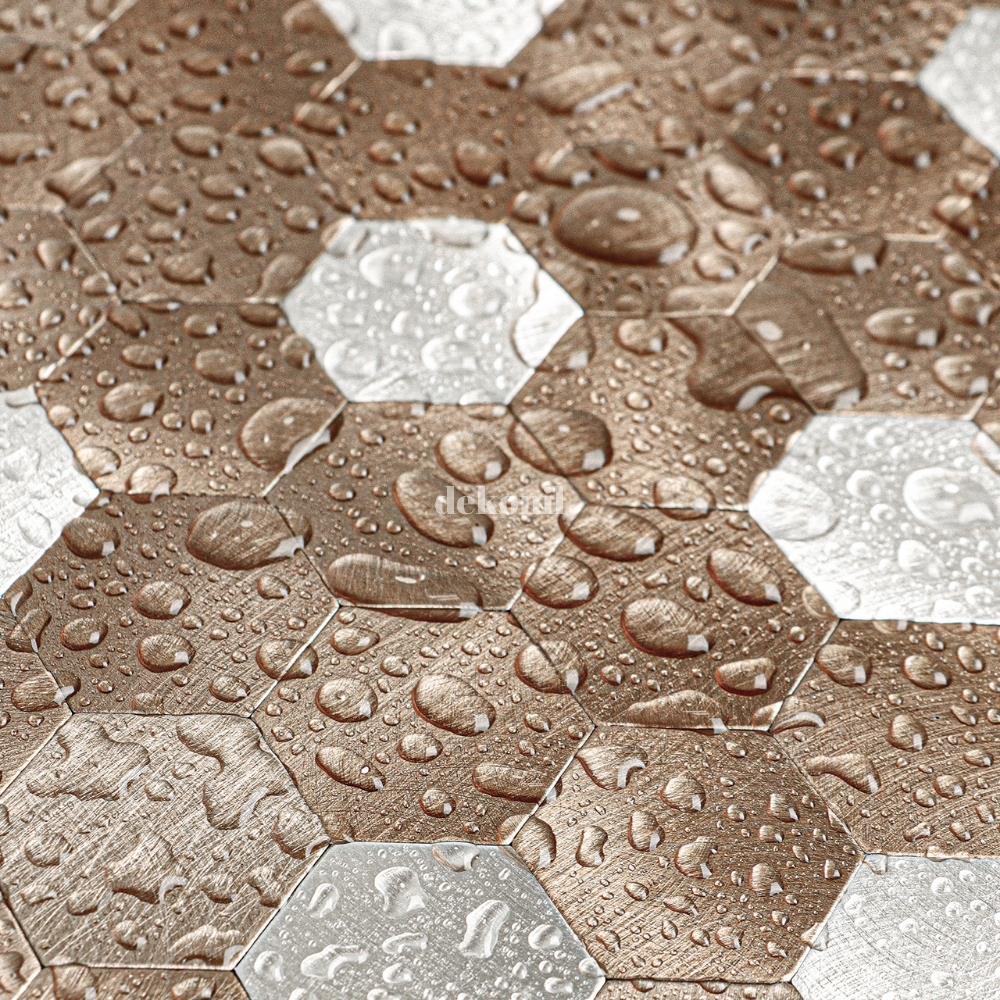 PrimeLock Kendinden Yapışkanlı Mozaik Karo Altıgen Bakır -Gümüş 29*28,5 ...