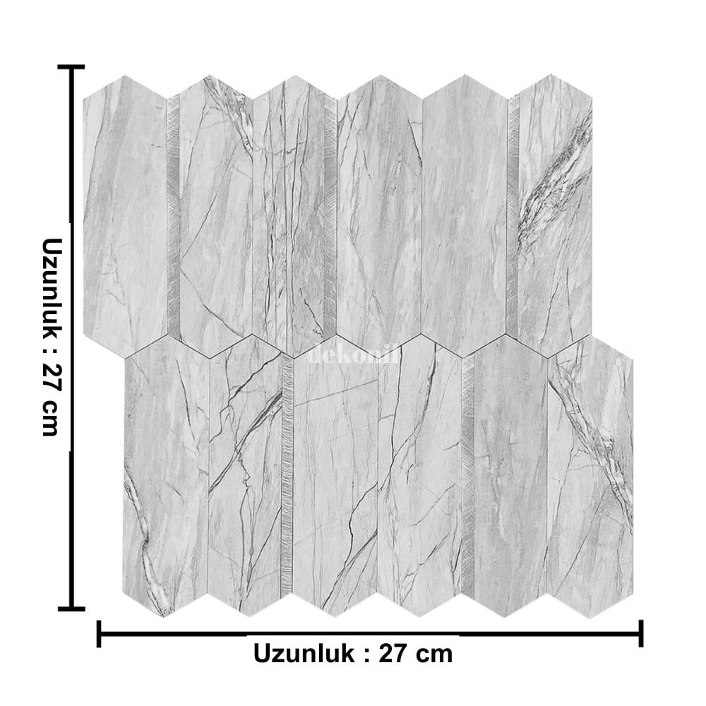 PrimeLock Kendinden Yapışkanlı Mozaik Karo Gümüş 27*27 cm (10 Adet ...
