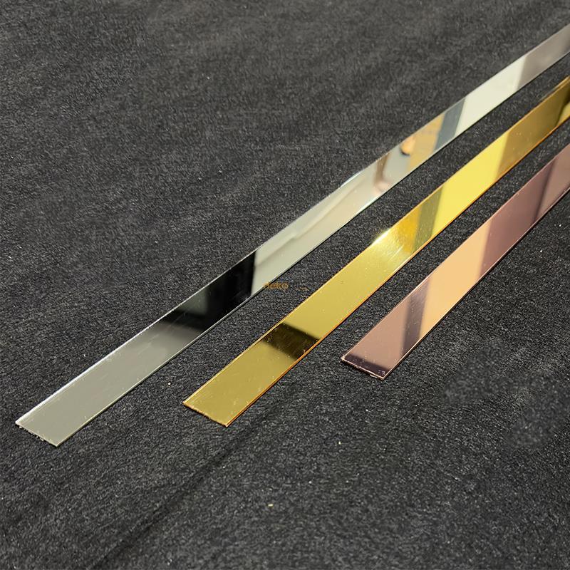 Şerit Pleksi Yapışkanlı Gold Ayna 244cm | Dekonil