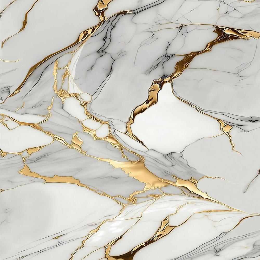 White Gray Gold Mermer Desenli Pvc Duvar Paneli 122*244cm | Dekonil