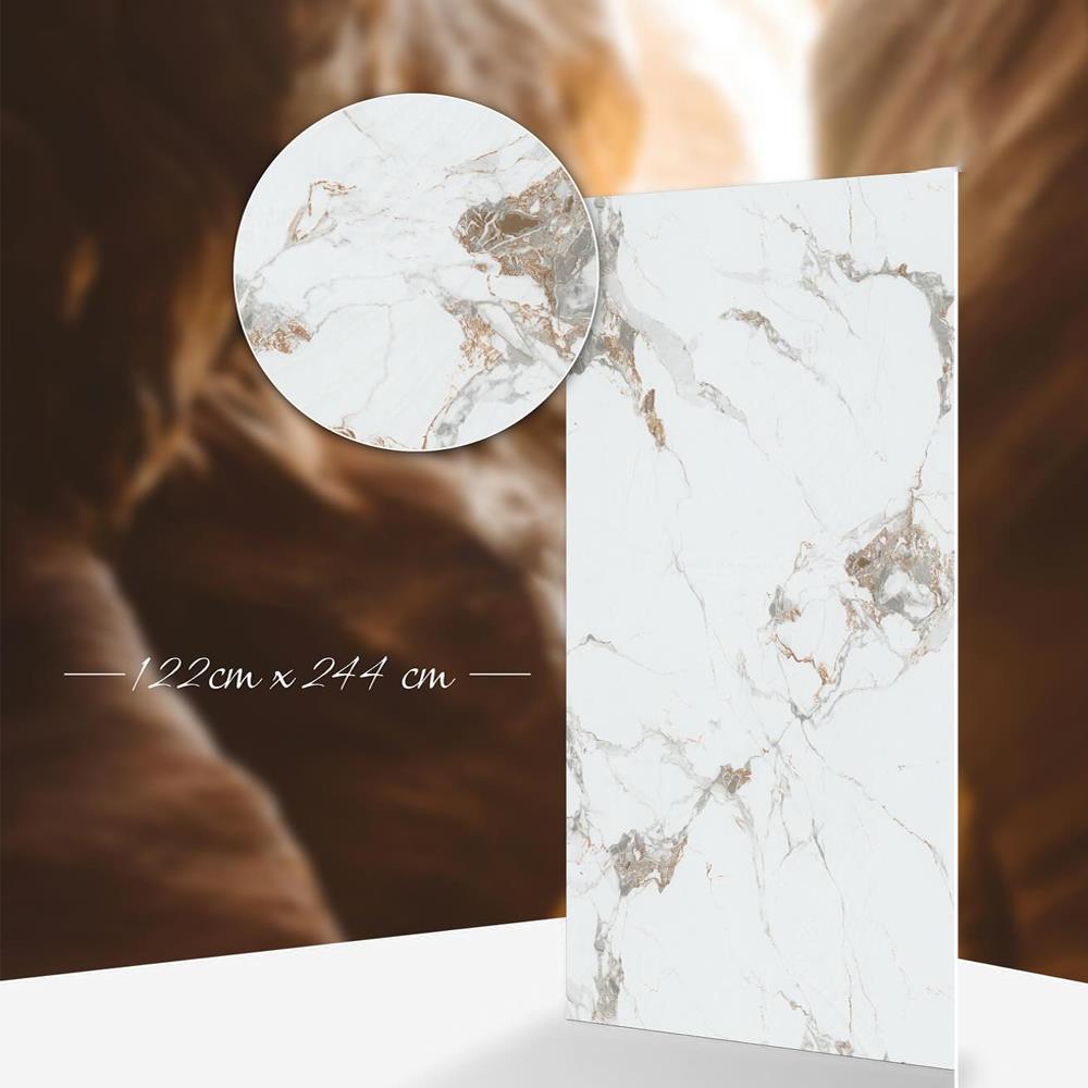 White Rock Mermer Desenli Pvc Duvar Paneli 122*244 cm - Dekonil