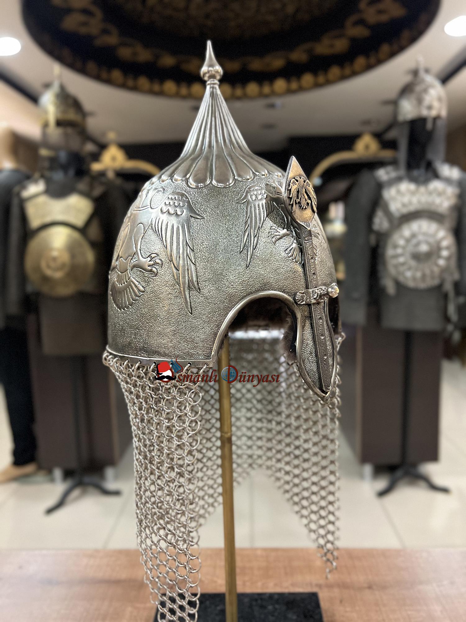 Seljuk War Helmet: A Historical Silver-Plated Symbol of Leadership