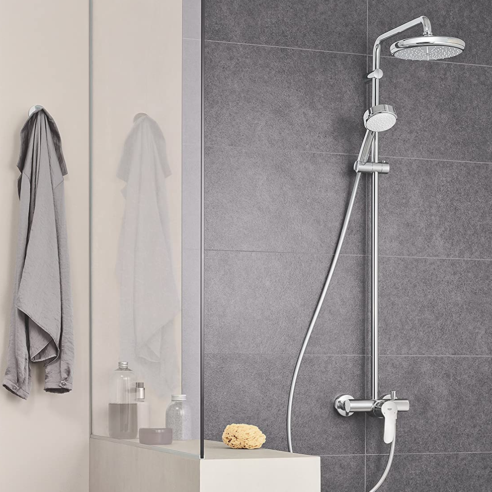 Grohe Tempesta Cosmopolitan 210 Bataryalı Krom Duş Sistemi - Banyotrendy