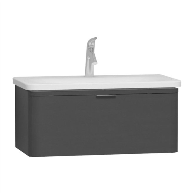 VitrA Nest Trendy 80 cm Parlak Antrasit Çekmeceli Lavabo Alt Dolabı ...
