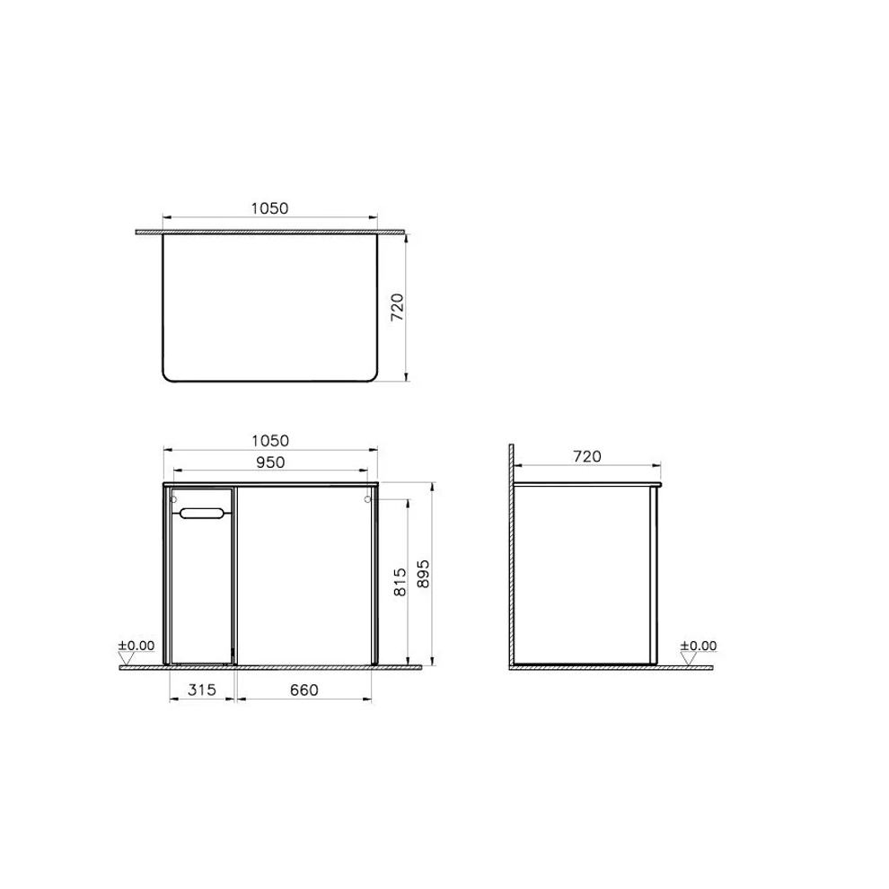 VitrA Sento 105 cm Mat Fiyord Yeşili Sol Açılır Çamaşır Makinesi Dolabı ...