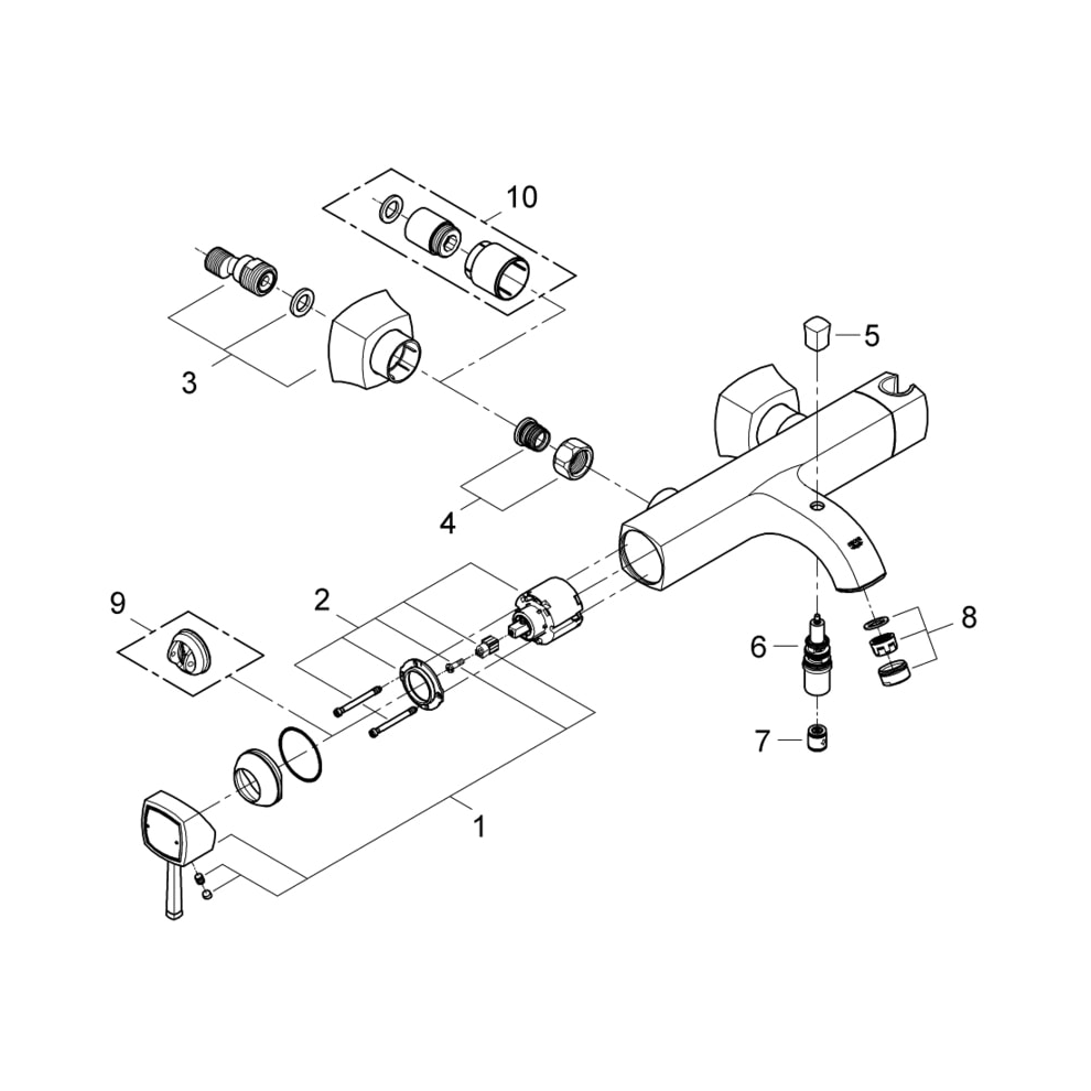 Grohe Grandera Krom Banyo Bataryası - Banyotrendy