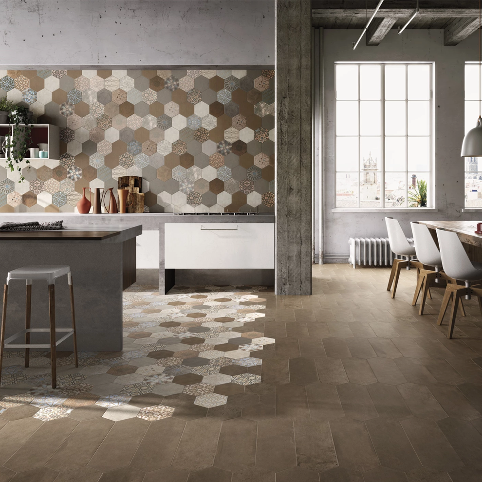 Kalebodur Hexagon Gs-A2003 Cotto 17,5x60 cm Sırlı Granit - Banyotrendy