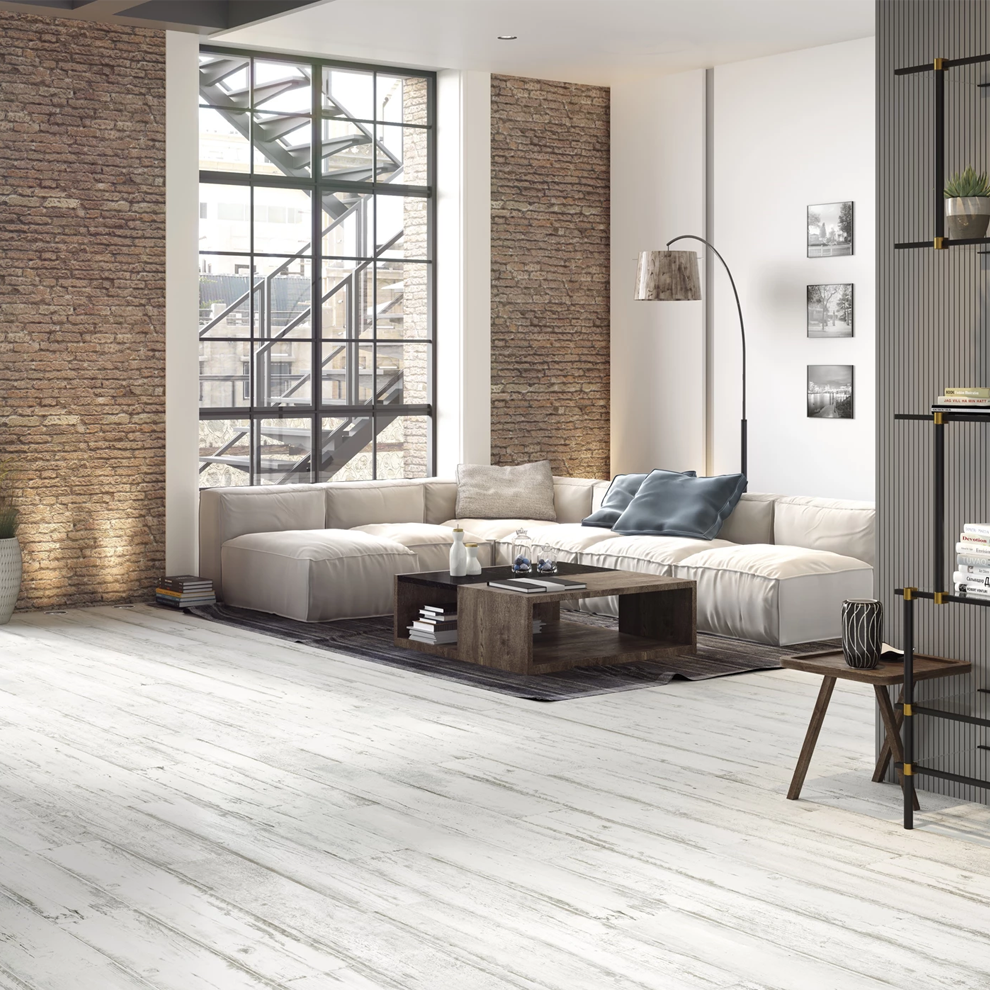 Kalebodur Renova Wood Gs-N9034 Beyaz 20x120 cm Sırlı Granit - Banyotrendy