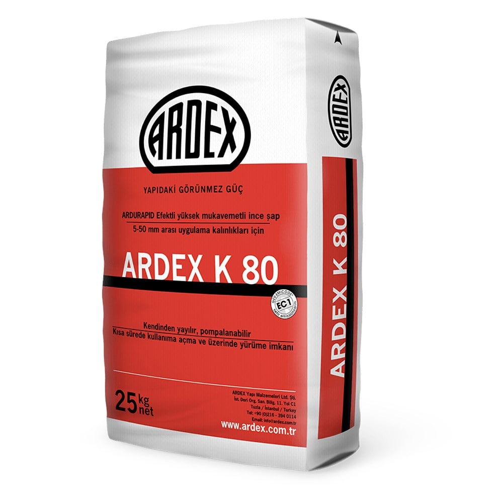 Ardex K 80 40006 25 kg Gri Zemin Dolgu ve Kaplama Ürünleri - Banyotrendy