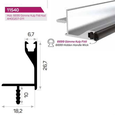 MOBİLYA KULP PROFİLİ 11540