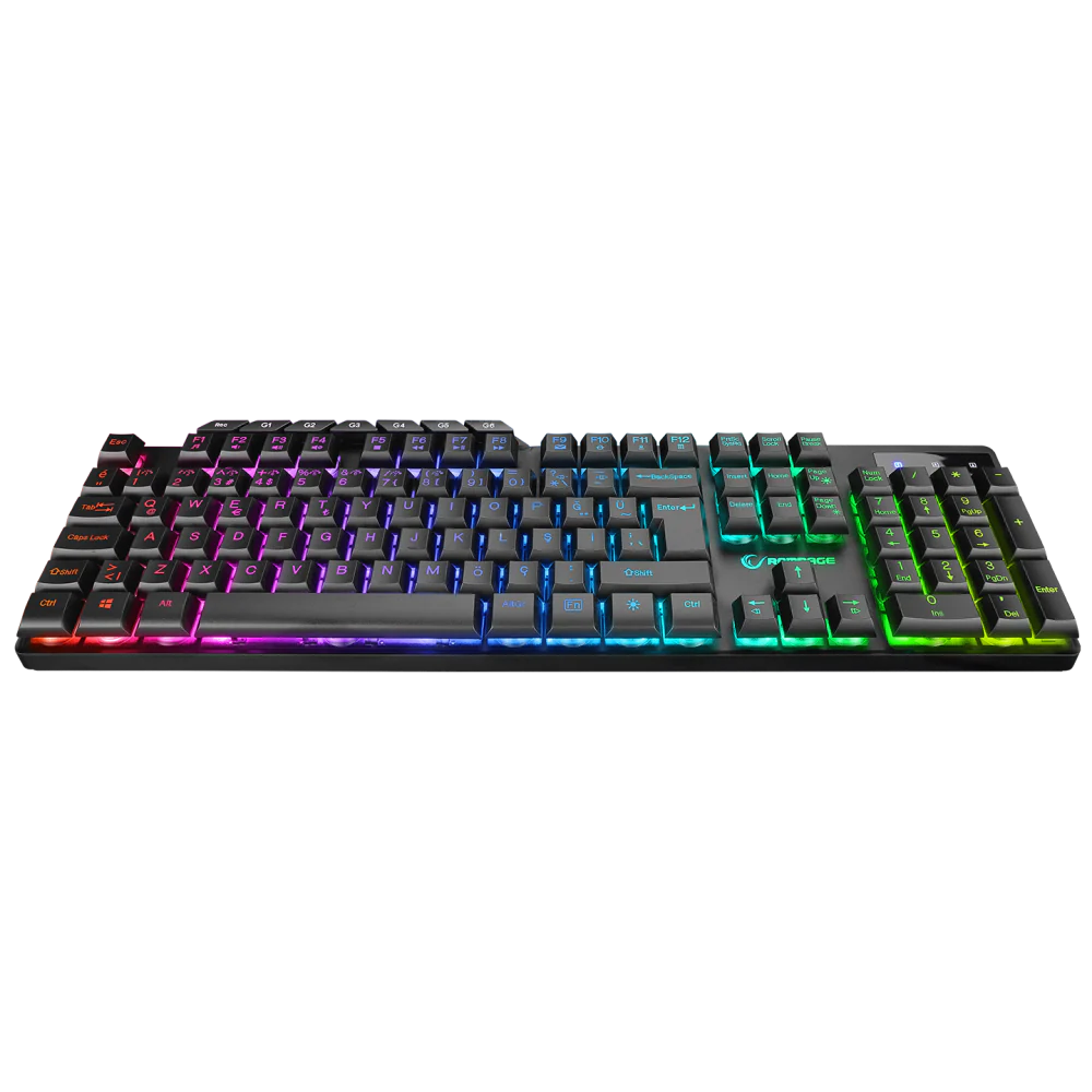 Rampage KM-9858 JAZZY Siyah Rainbow Backlight Makro Tuşlu Gaming Klavye ...