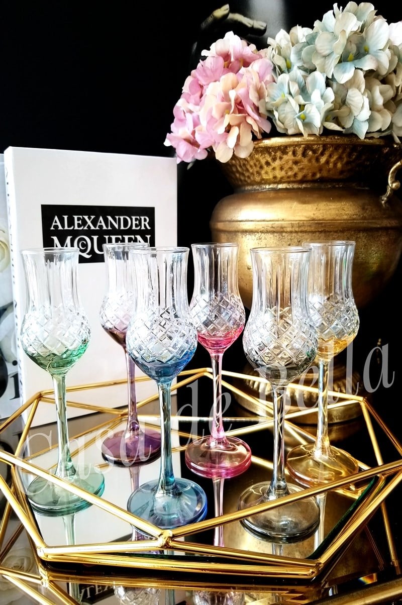 Paşabahçe 6 Kişilik Kesme Kadeh-Rengarenk