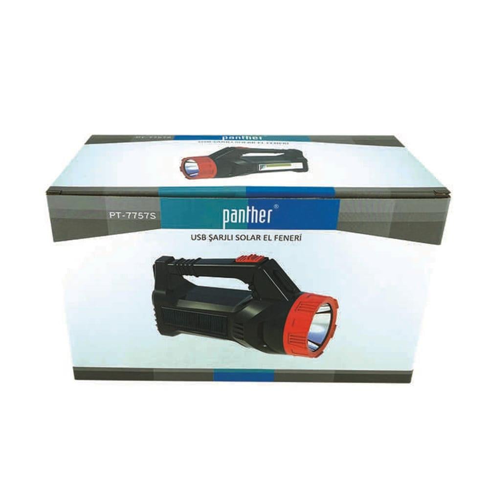 PANTHER PT-7757S USB ŞARJLI SOLAR EL FENERİ - HamdiDede