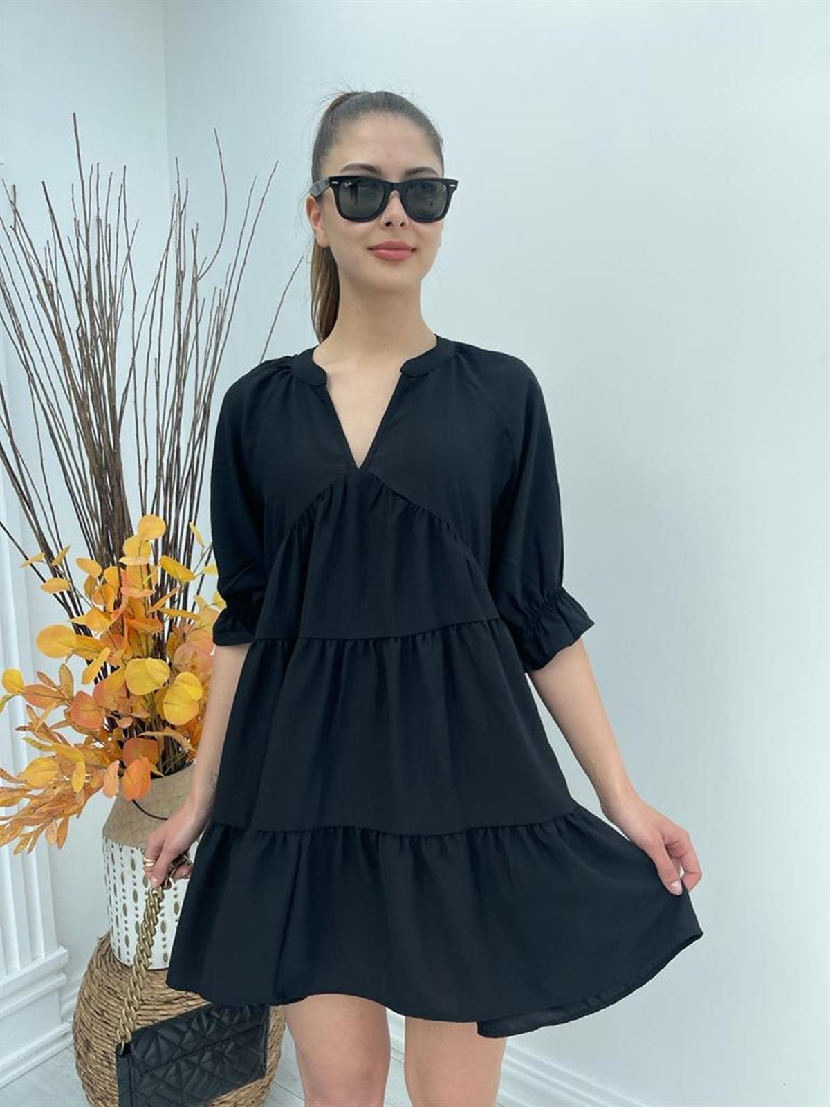 Siyah Aerobin Elbise