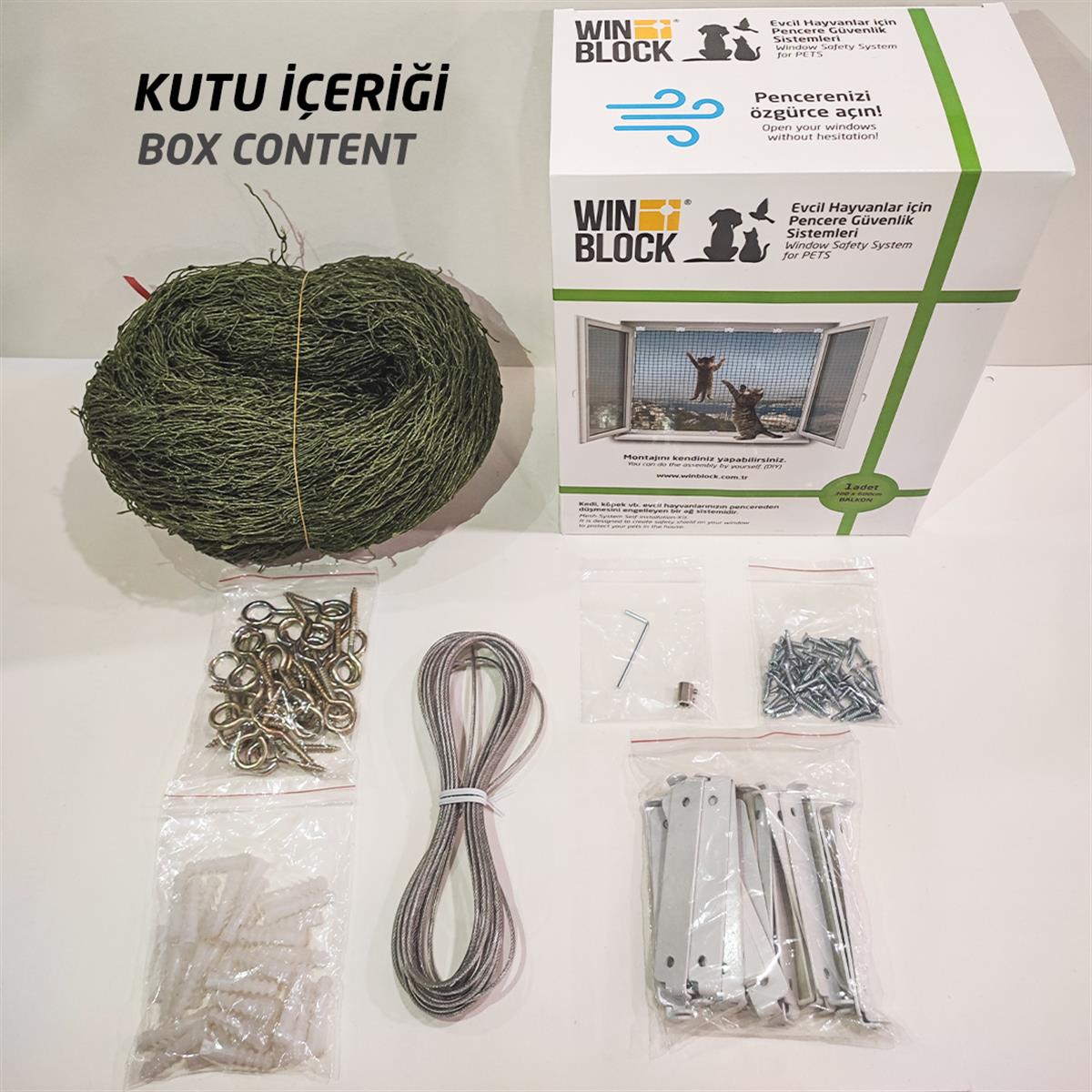 Winblock Pets Balkonlar için Kedi Güvenlik Ağı 200cm x 600cm