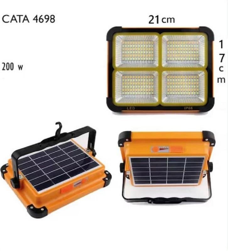 CATA 200W Taşınabilir Şarjlı Solar Projektör | 4 Renk Fonksiyonlu - CT-4698