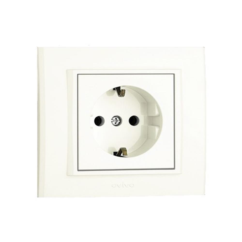 Natural Beyaz Topraklı Priz Modül+Kapak Beyaz