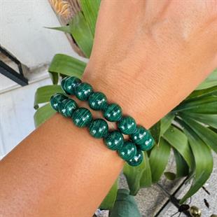 Malahit Bileklik 10mm | Yuka Dükkan