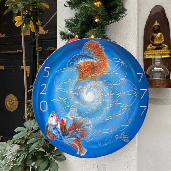 Yaşam Çiçeği ve Çift Balık Tablo | Yuka Dükkan