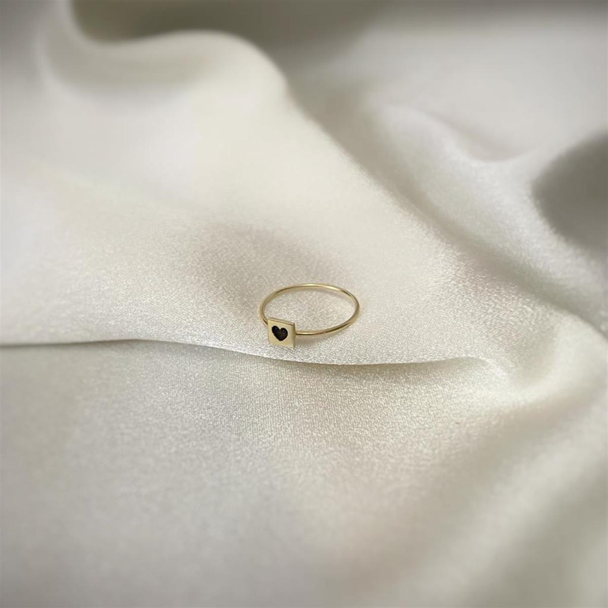 Minimal Kare Kalp Gümüş Yüzük