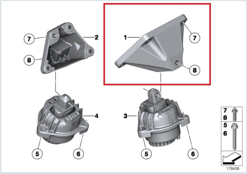 BMW Motor Bağlantı Mesnedi Sol 22116793003