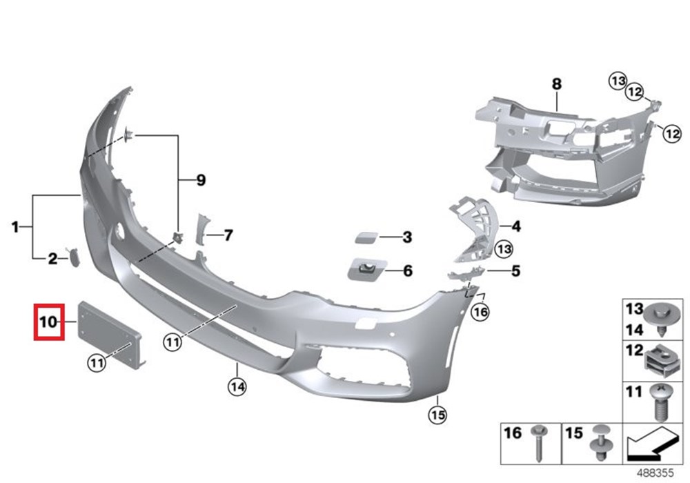 BMW ORİJİNAL PLAKA ALTLIĞI 51138070399