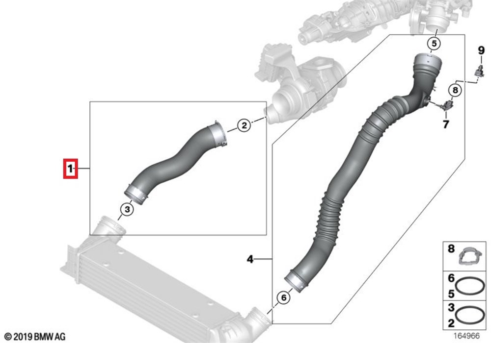 BMW ORİJİNAL ŞARJ HAVASI HATTI 11617802753